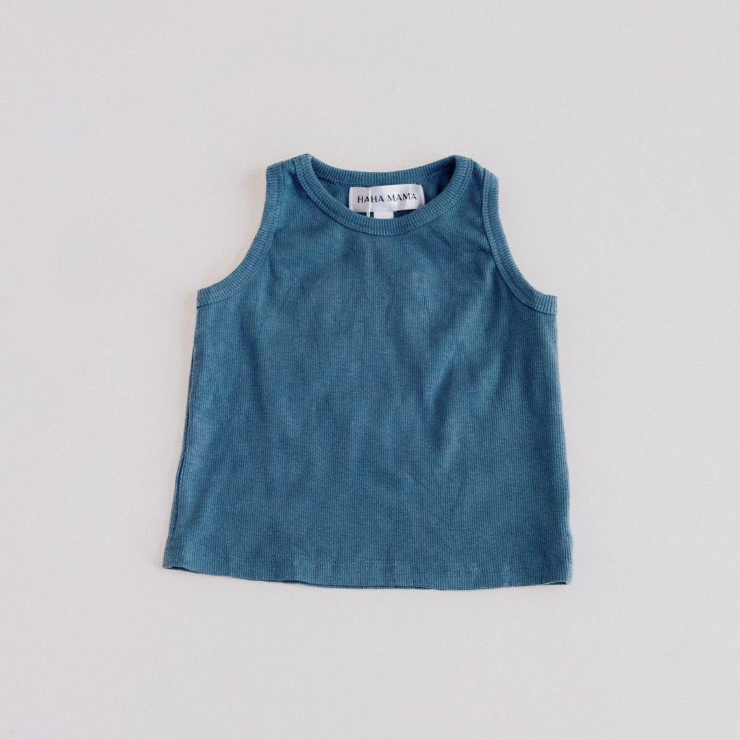 Dusty Blue Ribbed Tank - Infant – Sunny Meadow Boutique